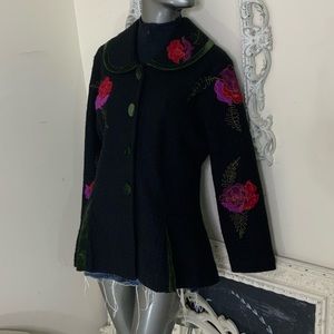 Carson | Jackets & Coats | Carson Floral Embroidered Pleated Jacket ...